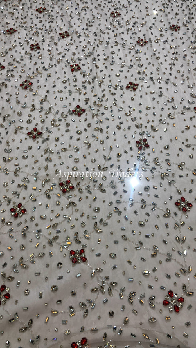 Lily White Applique With Different crystal Stone Work Designer Set AP0 ...