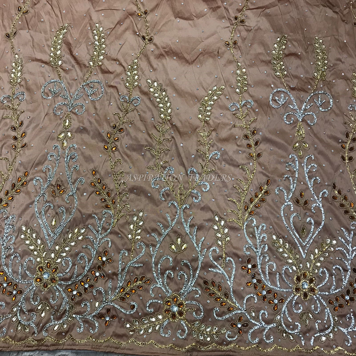ROSE GOLD hand made beaded African Wedding George wrapper Set - HB187 ...