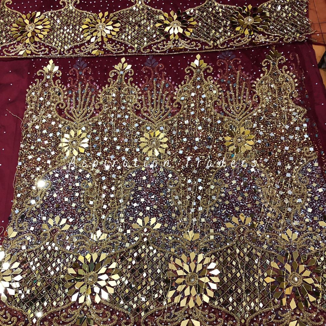 Surreal Pink Heavy Beaded Designer Net Lace George wrapper Set - NLDG1 ...