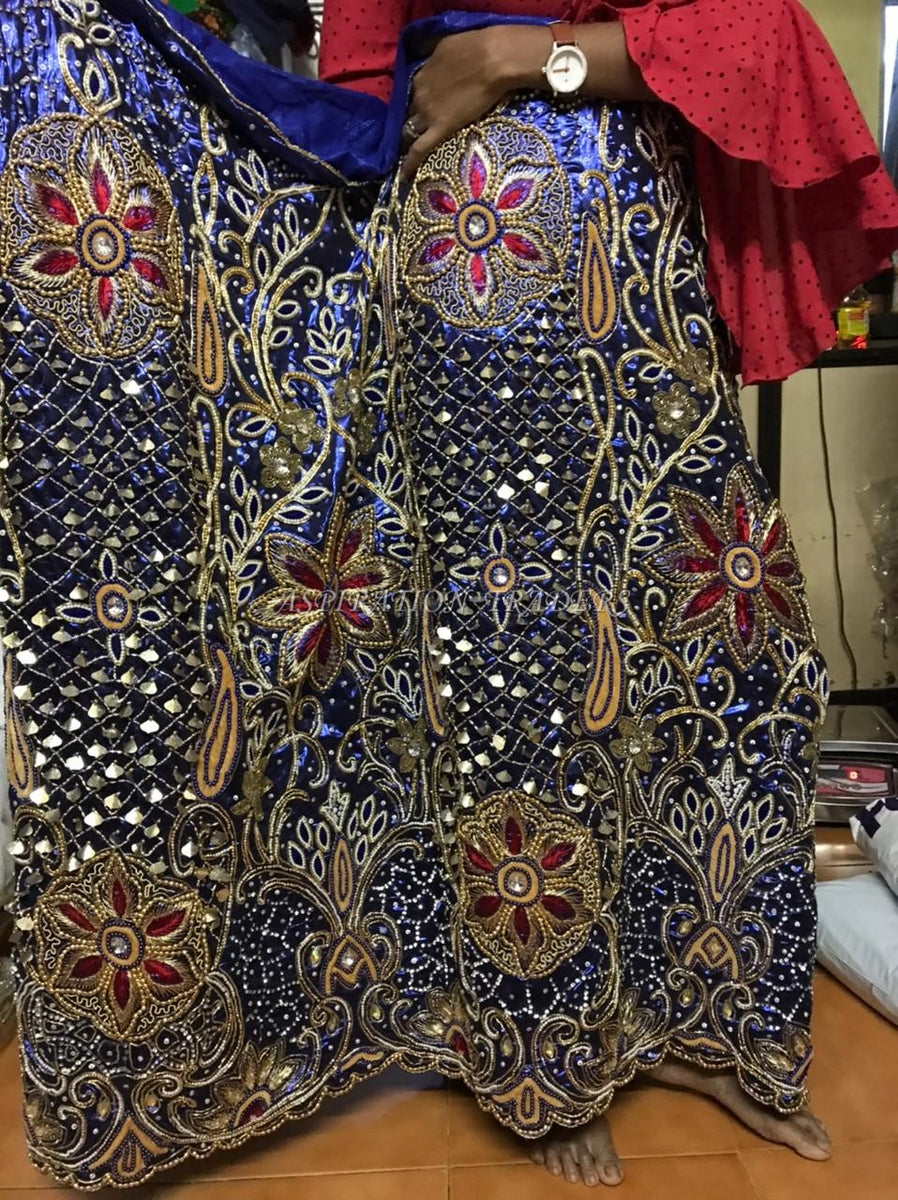 Latest Design Metallic/ Shimmer NIGERIAN Wedding George wrapper set ...