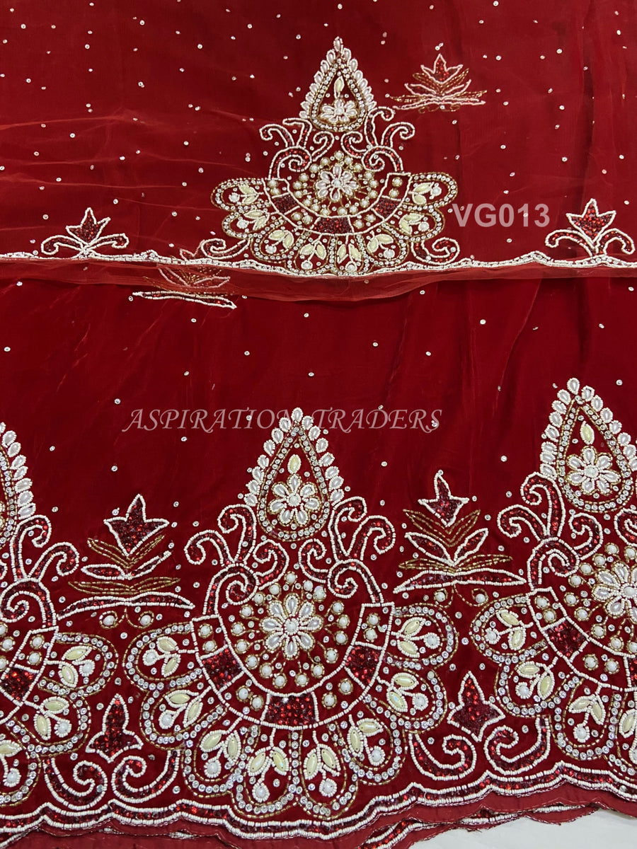 African Style Heavy Beaded Velvet George Wrapper With 2 Yard Blouse- V ...